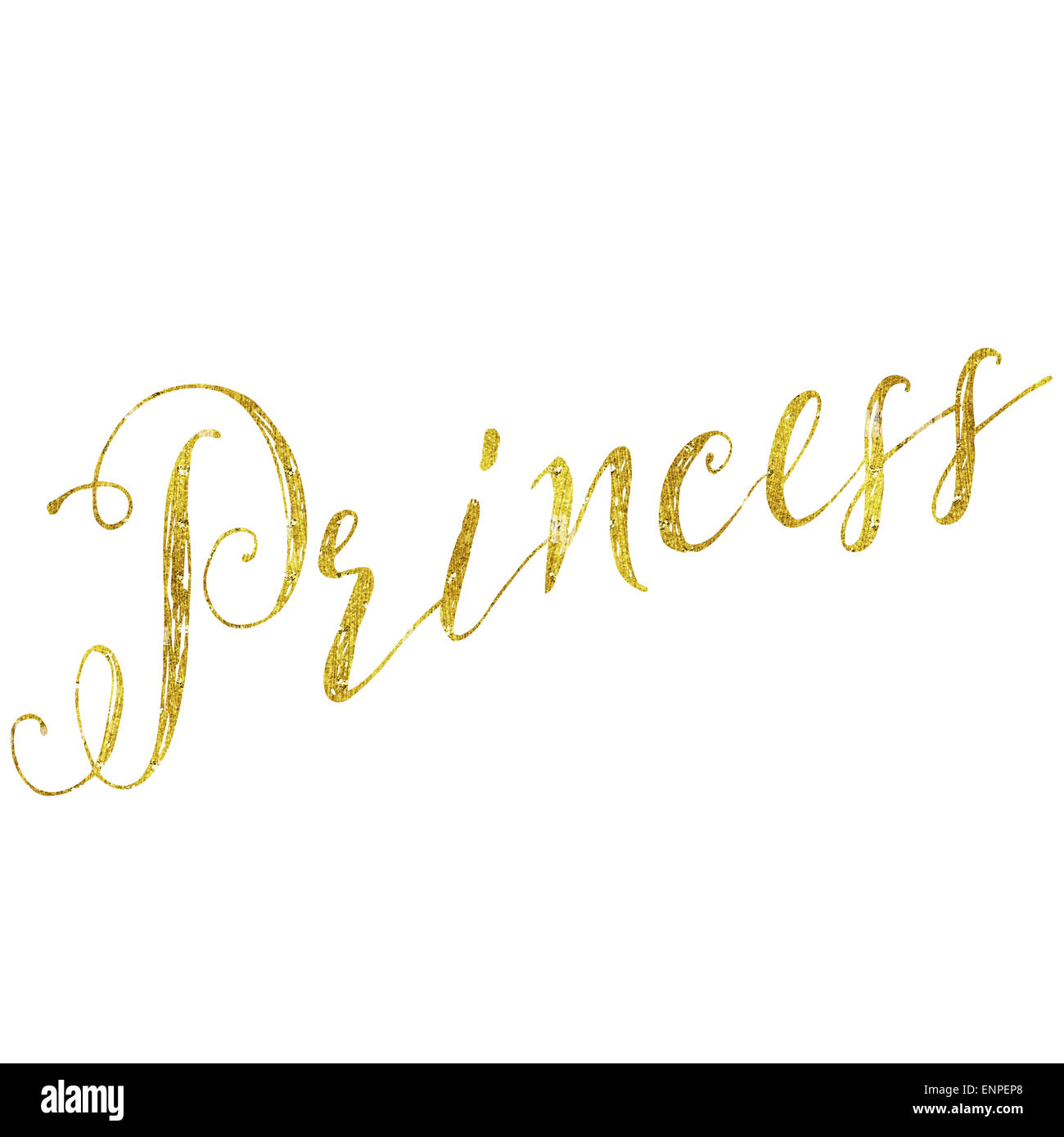 Princess Gold Faux Foil Metallic Glitter Inspirational Quote Isolated ...