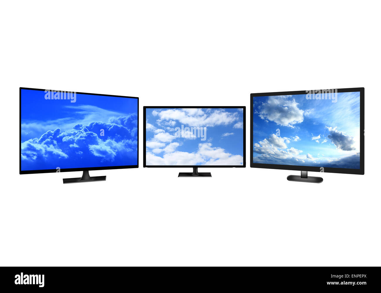 image of television sets isolated on white background Stock Photo - Alamy