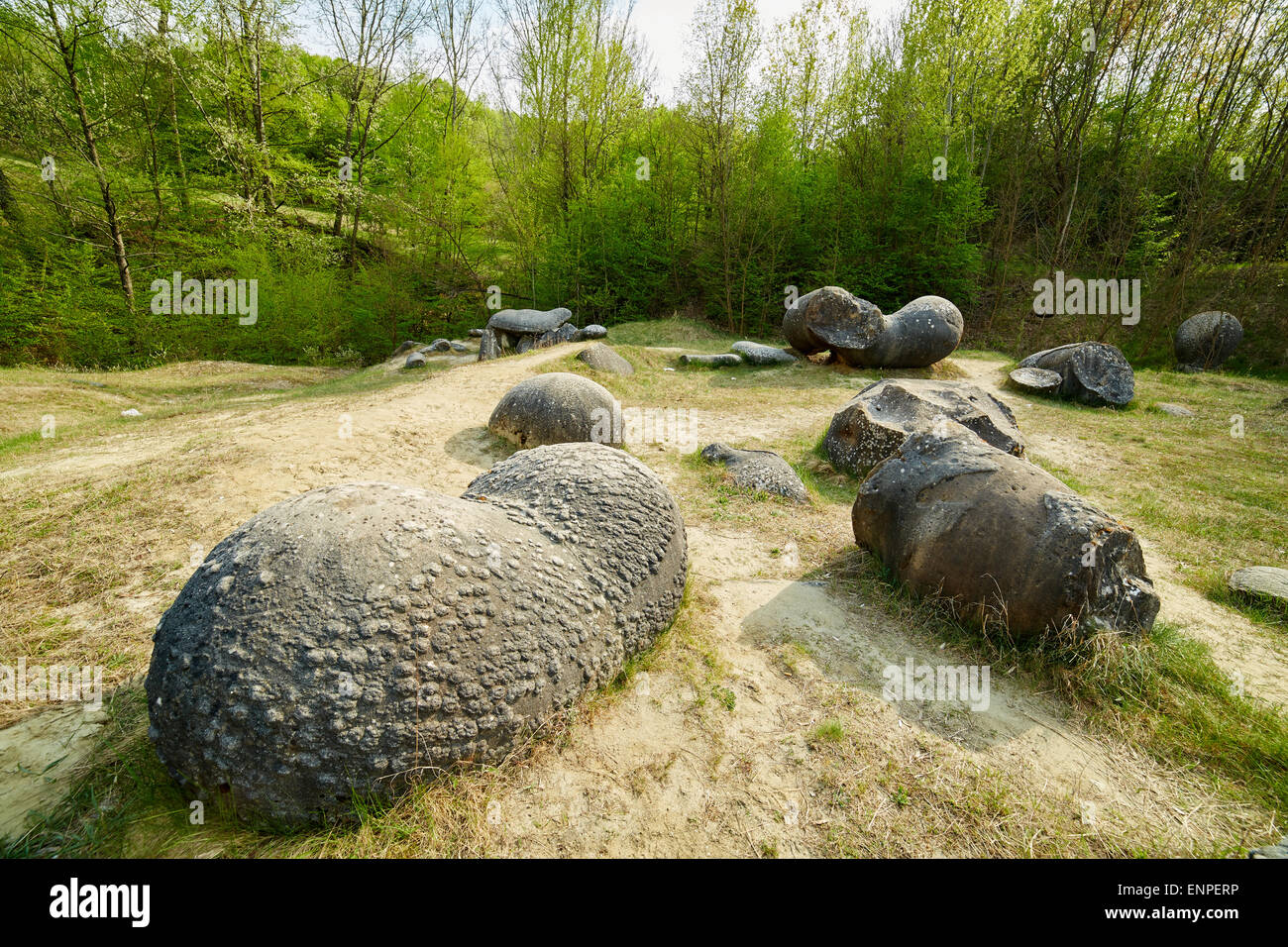 Landscape with sedimentary rocks (concretions) in the natural park in ...