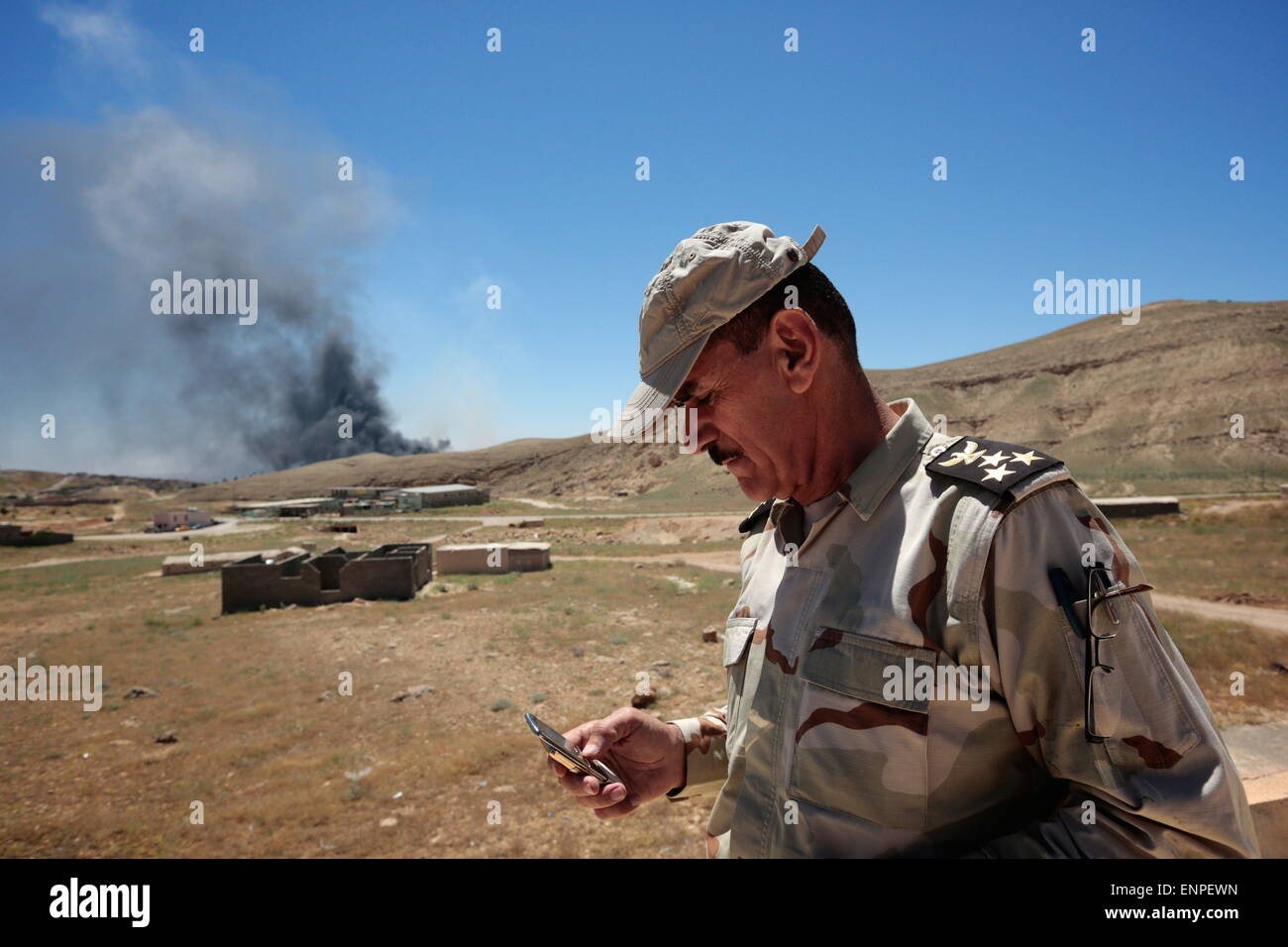 Shingal, Iraq. 7th May, 2015. Commander of the Peshmerga 12th Battalion ...