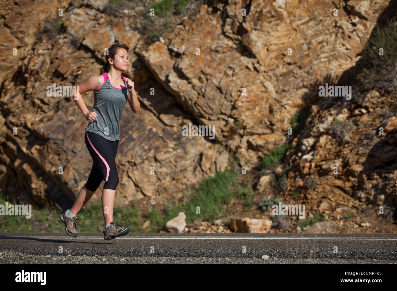 Woman running outdoors brunette trail running woman, female, run ...