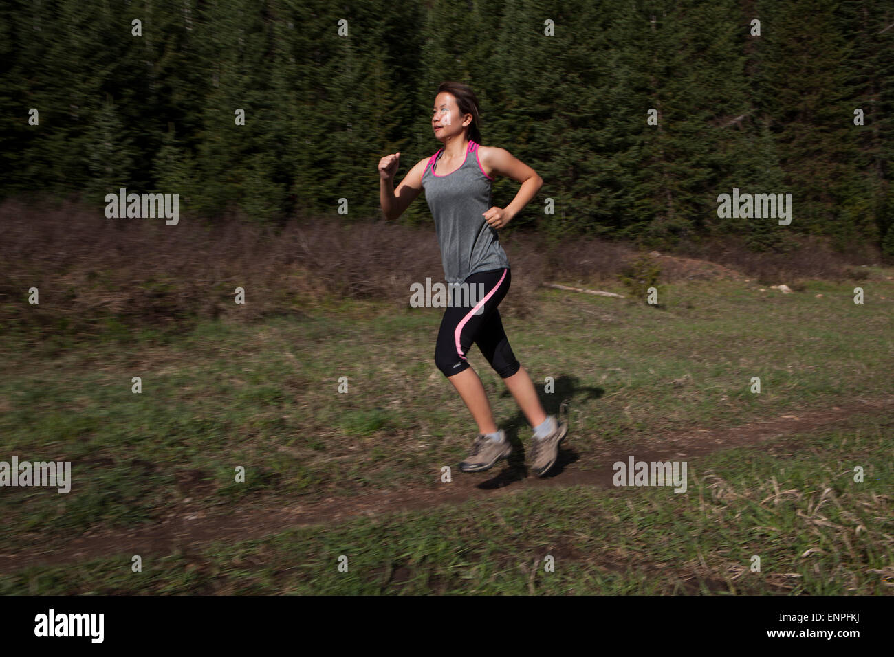 Woman running outdoors brunette trail running woman, female, run ...