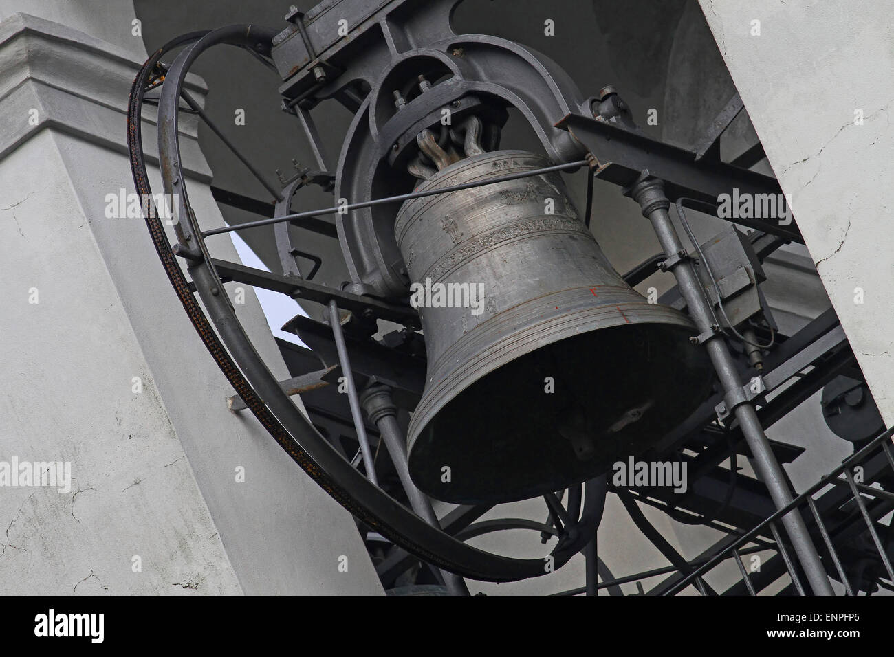 Old european bell in a small town church Stock Photo - Alamy