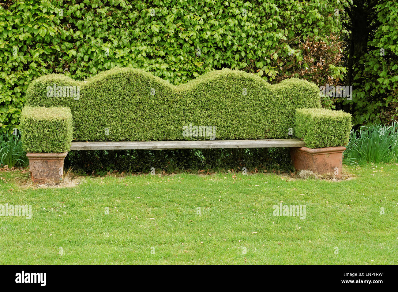 Bench furniture hedge hi-res stock photography and images - Alamy