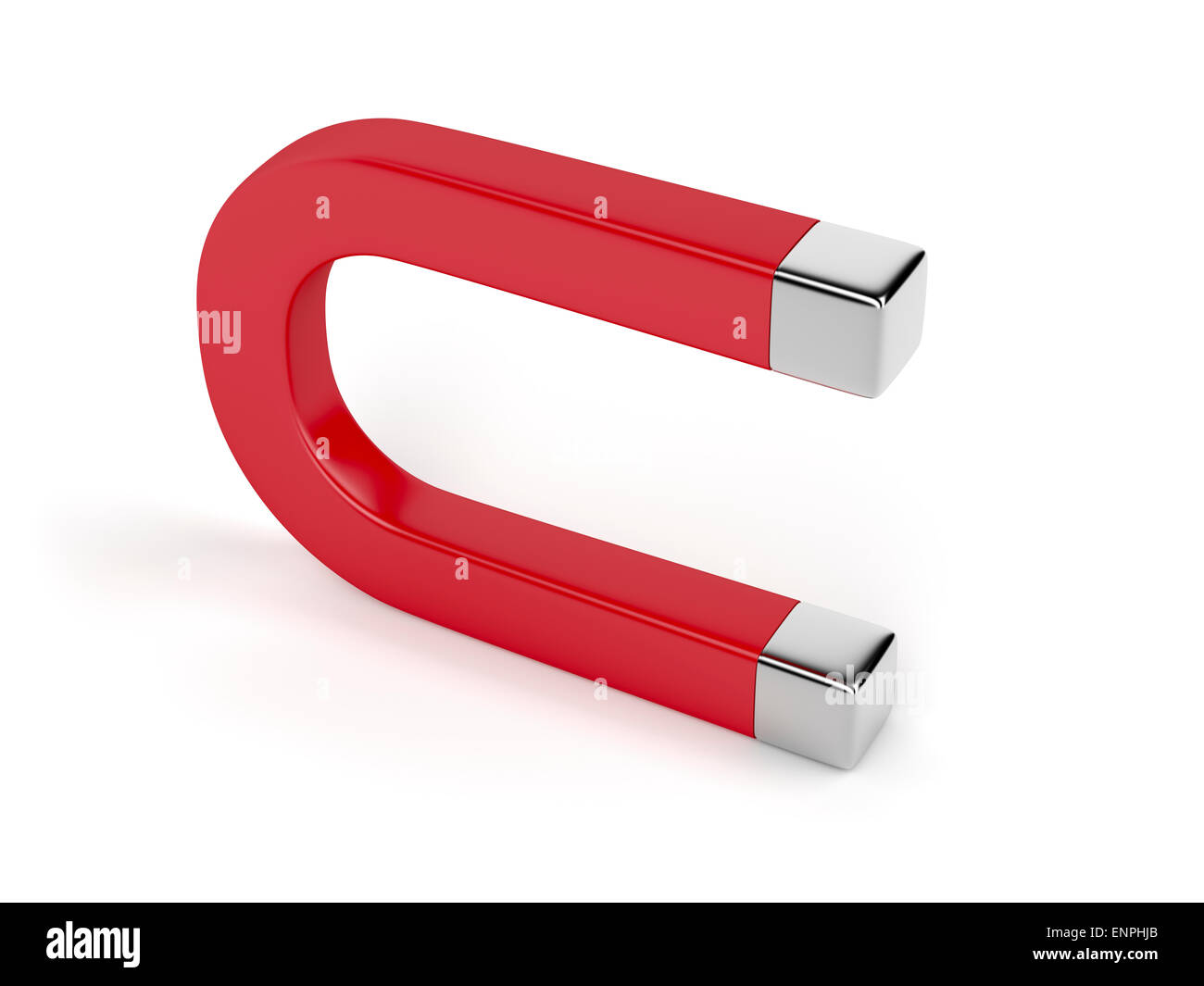 Horseshoe magnet on white background Stock Photo - Alamy