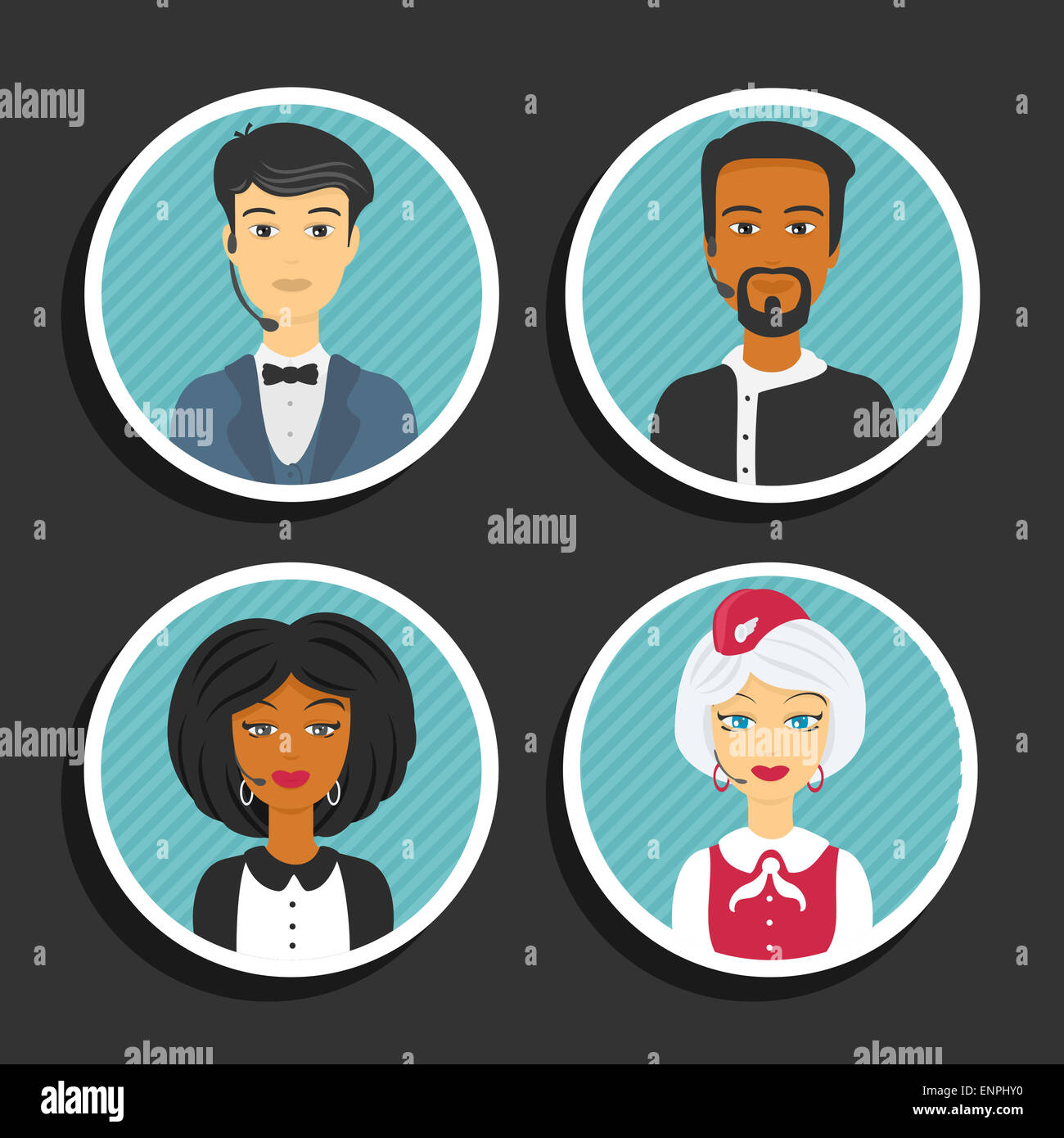 Set of symbols Support service people Stock Photo - Alamy