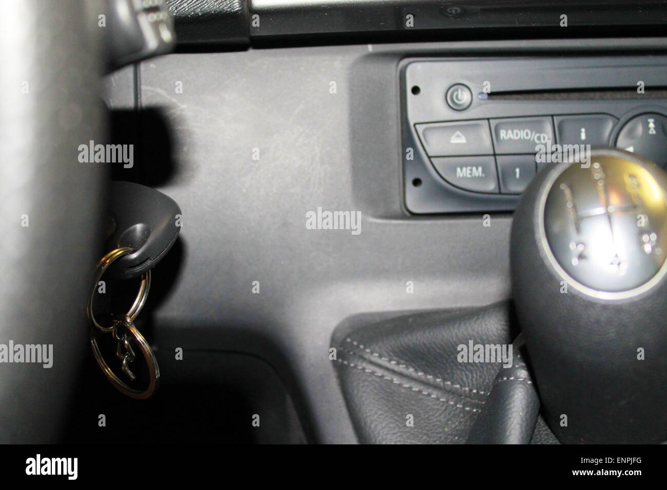 interior of car with gear shifter Stock Photo - Alamy