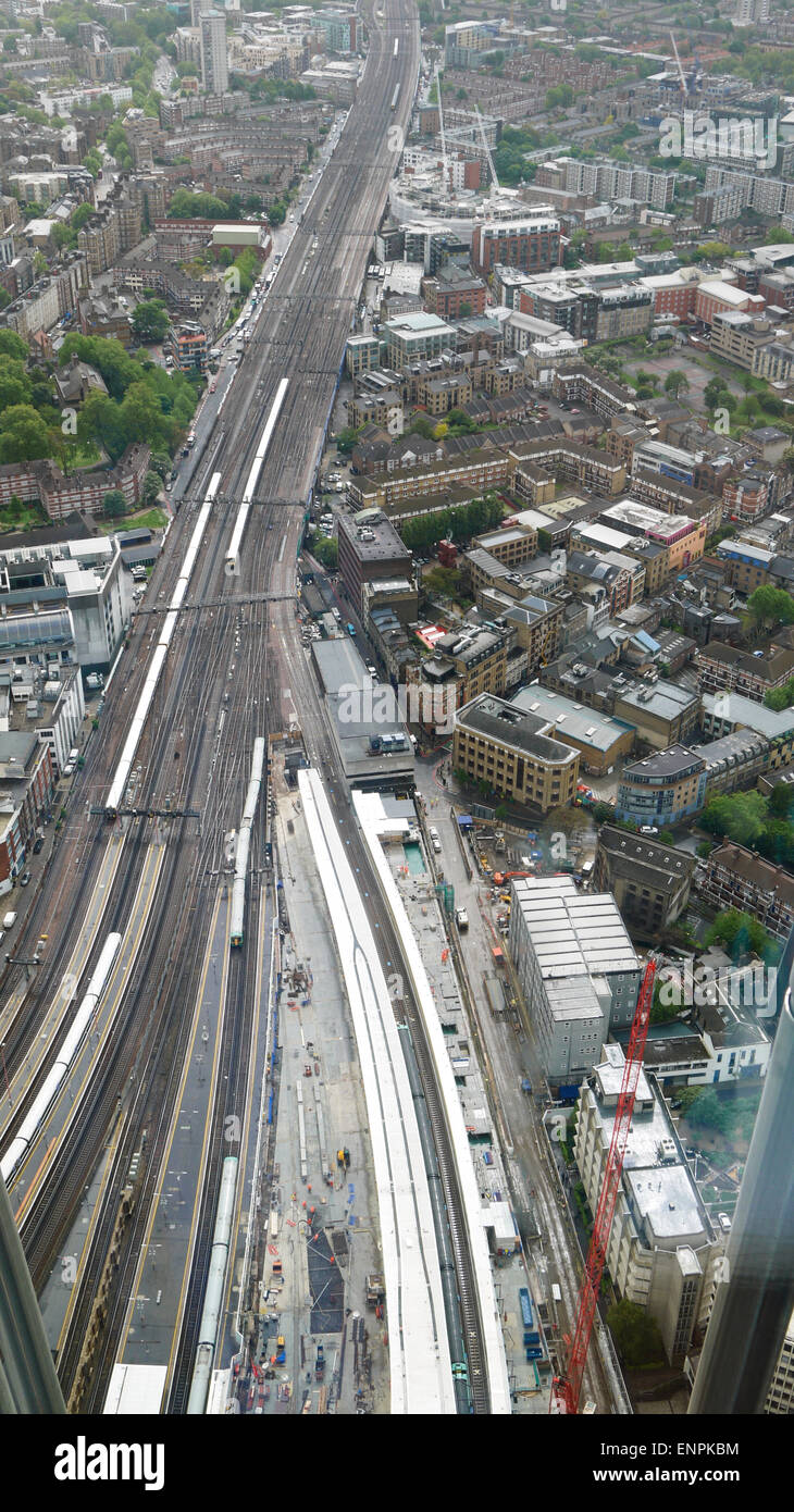 Railway lines from London Bridge station seen from The Shard, London ...