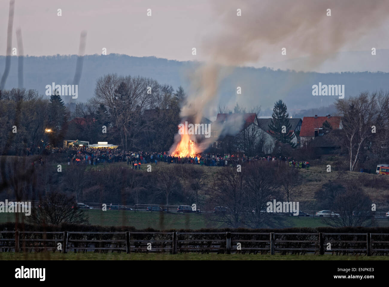 Traditional ceremony of Easter Fire in Harz Germany Stock Photo - Alamy
