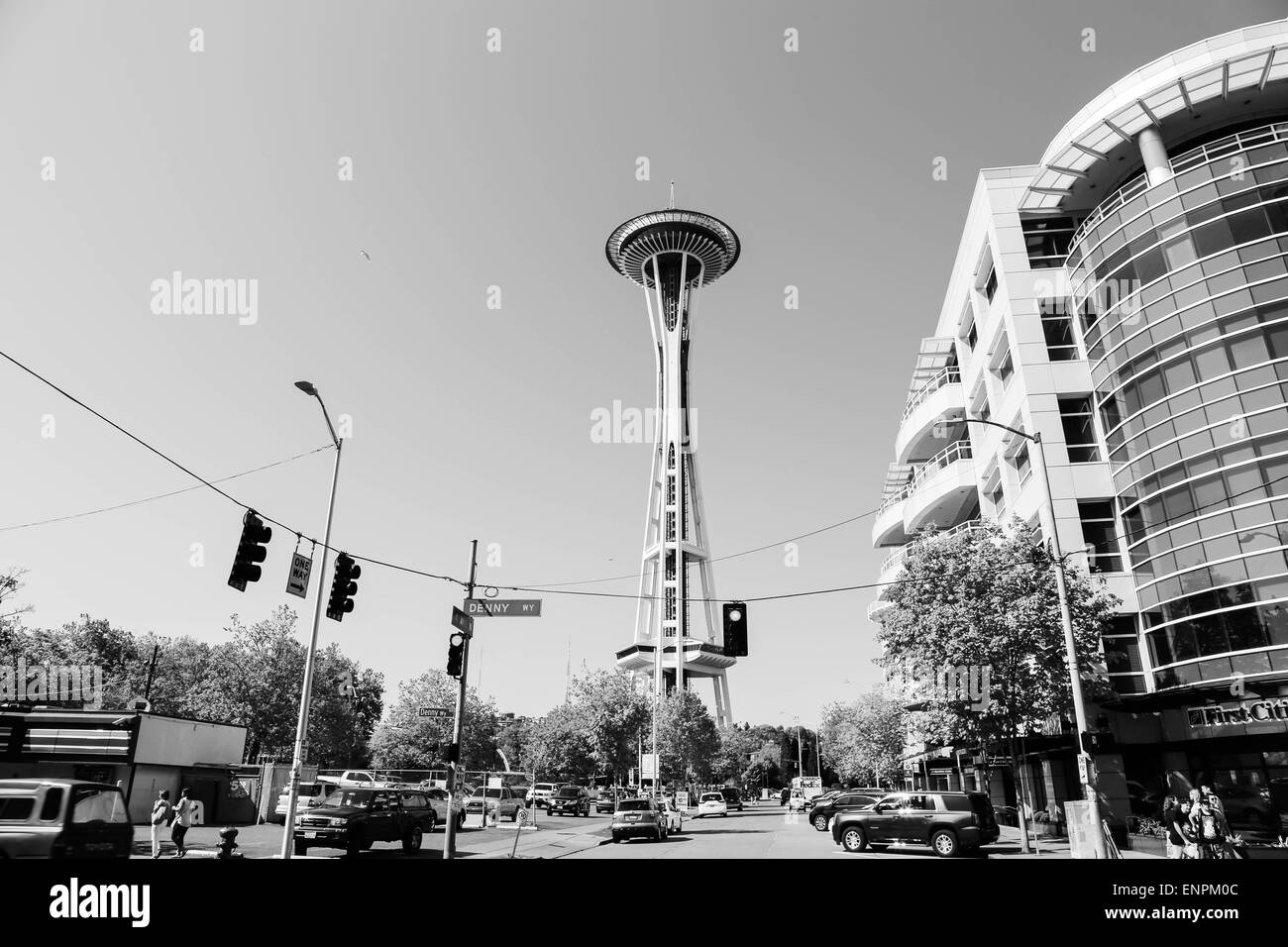 Space needle Black and White Stock Photos & Images - Alamy