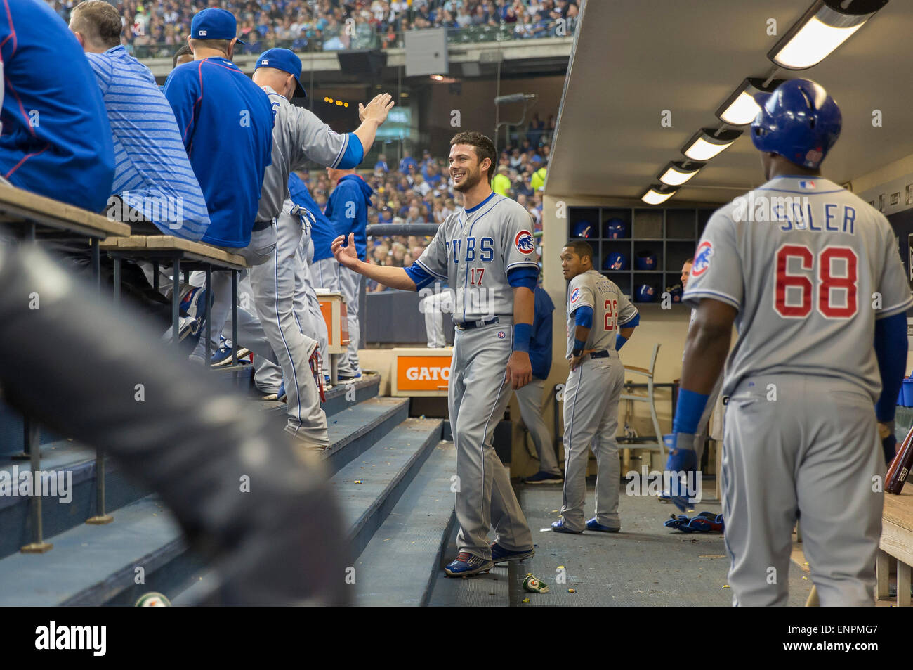 Milwaukee, WI, USA. 9th May, 2015. Chicago Cubs third baseman Kris ...