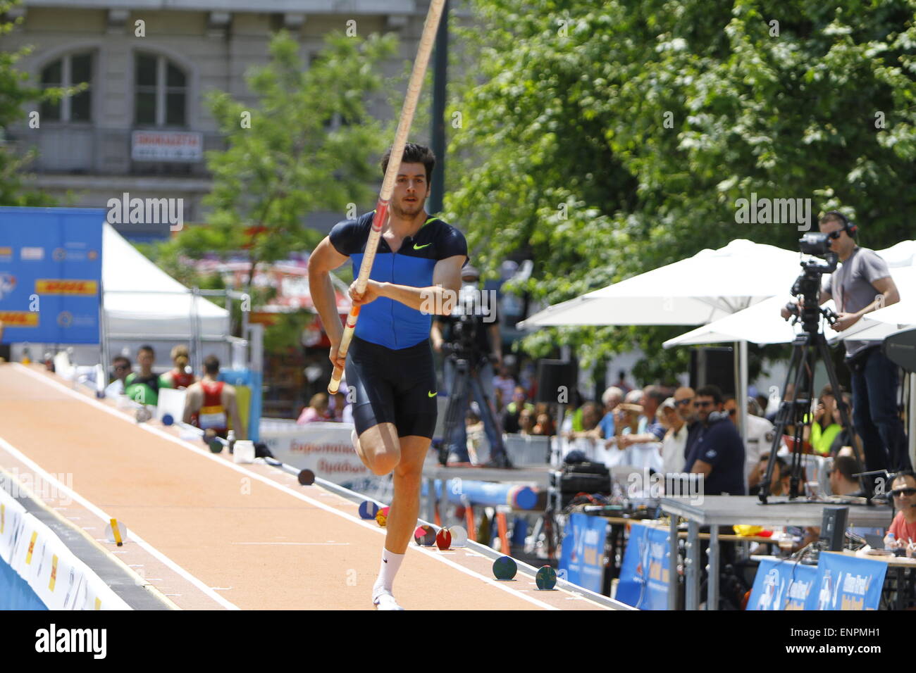 Athens, Greece. 09th May, 2015. Panagiotis Laskaris from Greece sprints ...
