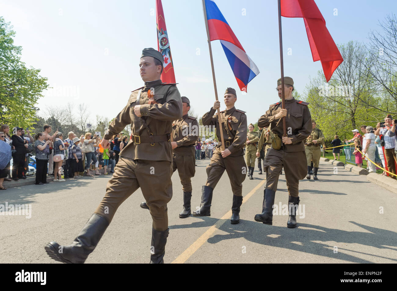 Toronto, Canada. 9th May 2015. Participants of Ceremonial Parade for 70 ...