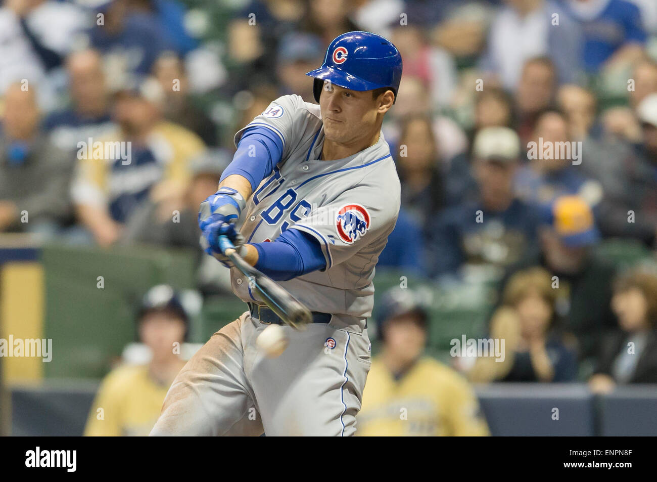 Milwaukee, WI, USA. 9th May, 2015. Chicago Cubs first baseman Anthony ...