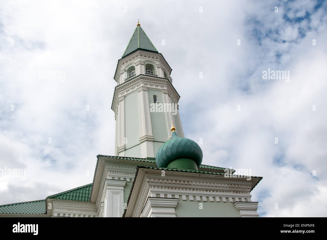 Mosque with minaret Husainiy in the city of Orenburg built in 1892, the ...