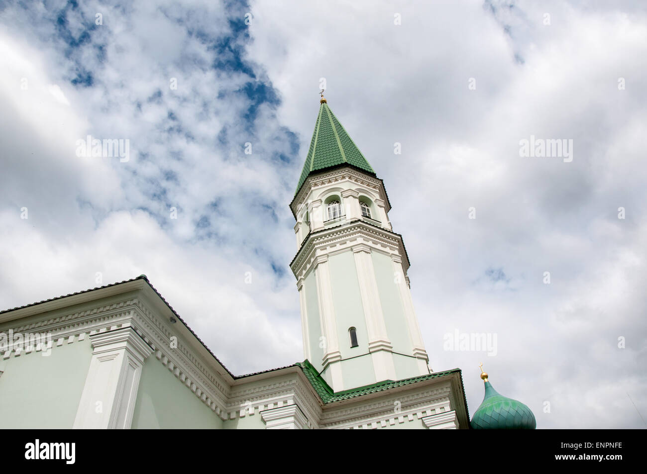 Mosque with minaret Husainiy in the city of Orenburg built in 1892, the ...