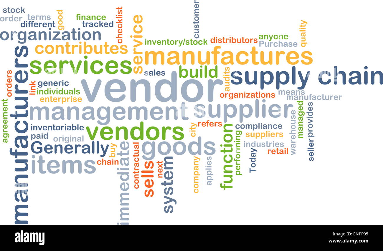 Background concept wordcloud illustration of vendor Stock Photo - Alamy