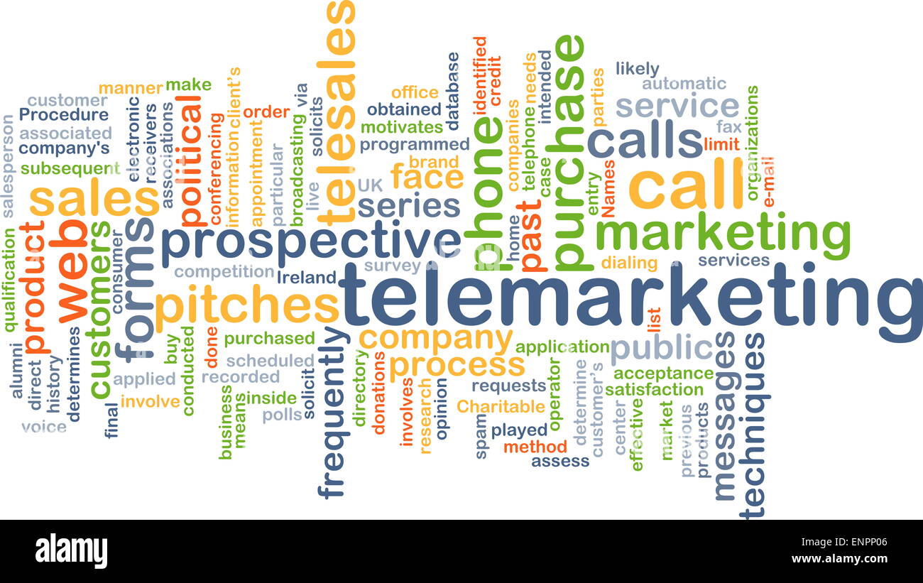 Background concept wordcloud illustration of telemarketing Stock Photo ...