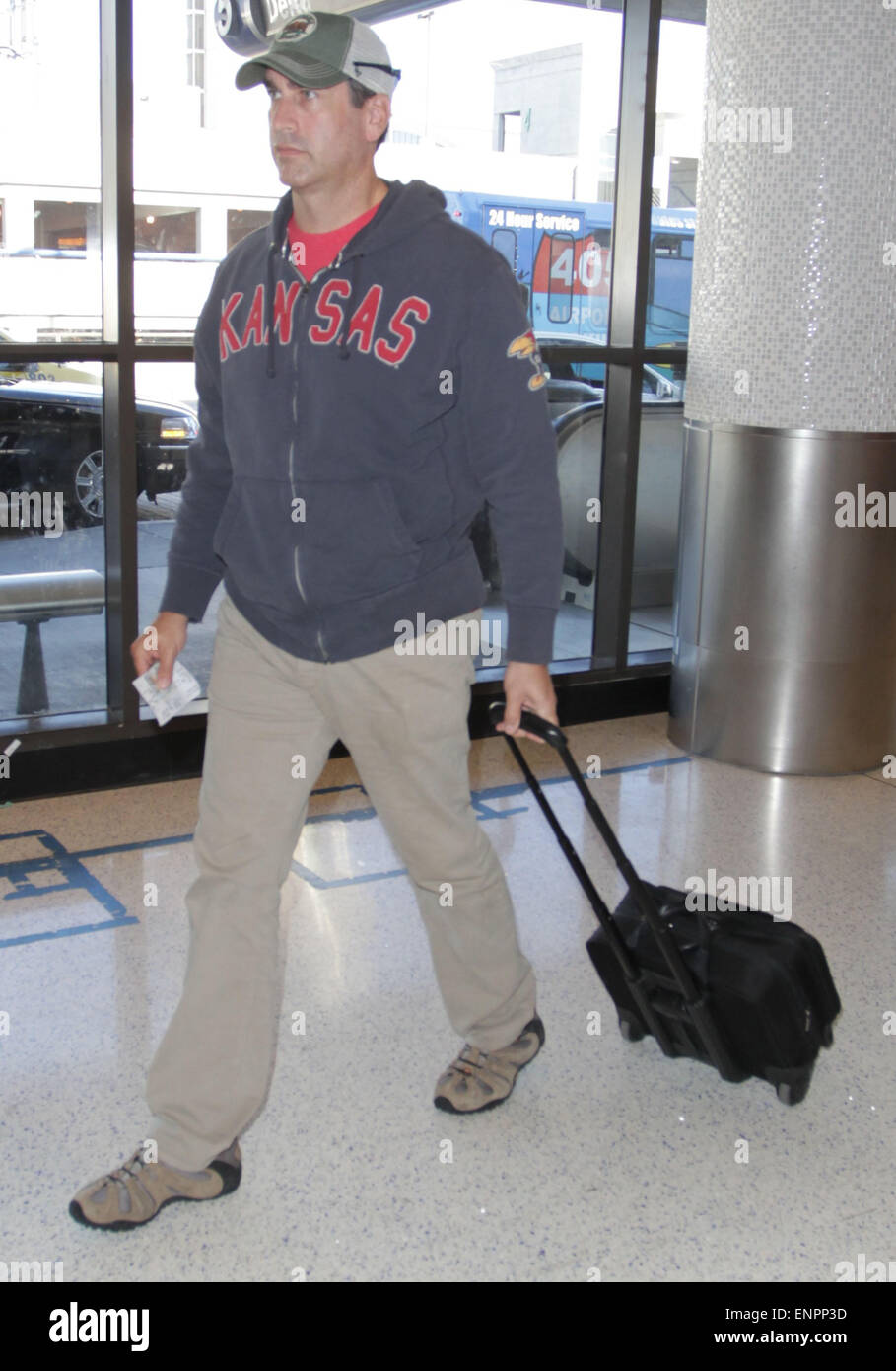 Rob Riggle departs Los Angeles International Airport (LAX) in Los ...
