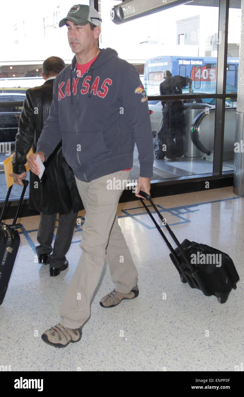 Rob Riggle departs Los Angeles International Airport (LAX) in Los ...