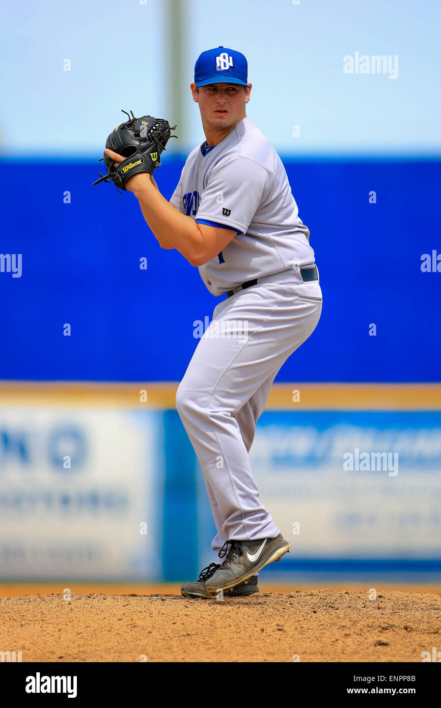 New Orleans Louisiana, USA. 9th May, 2015. UNO Pitcher Daniel Martinez ...