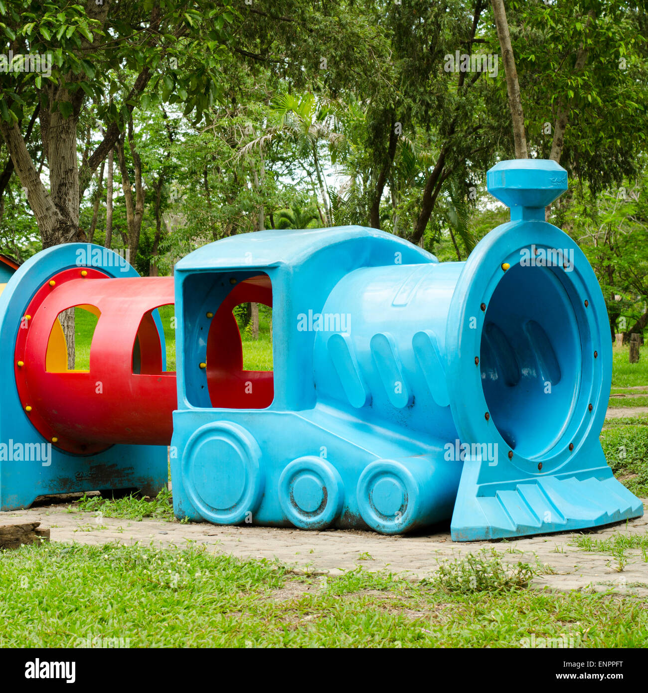 rides for the children's playground train symbolic Stock Photo - Alamy