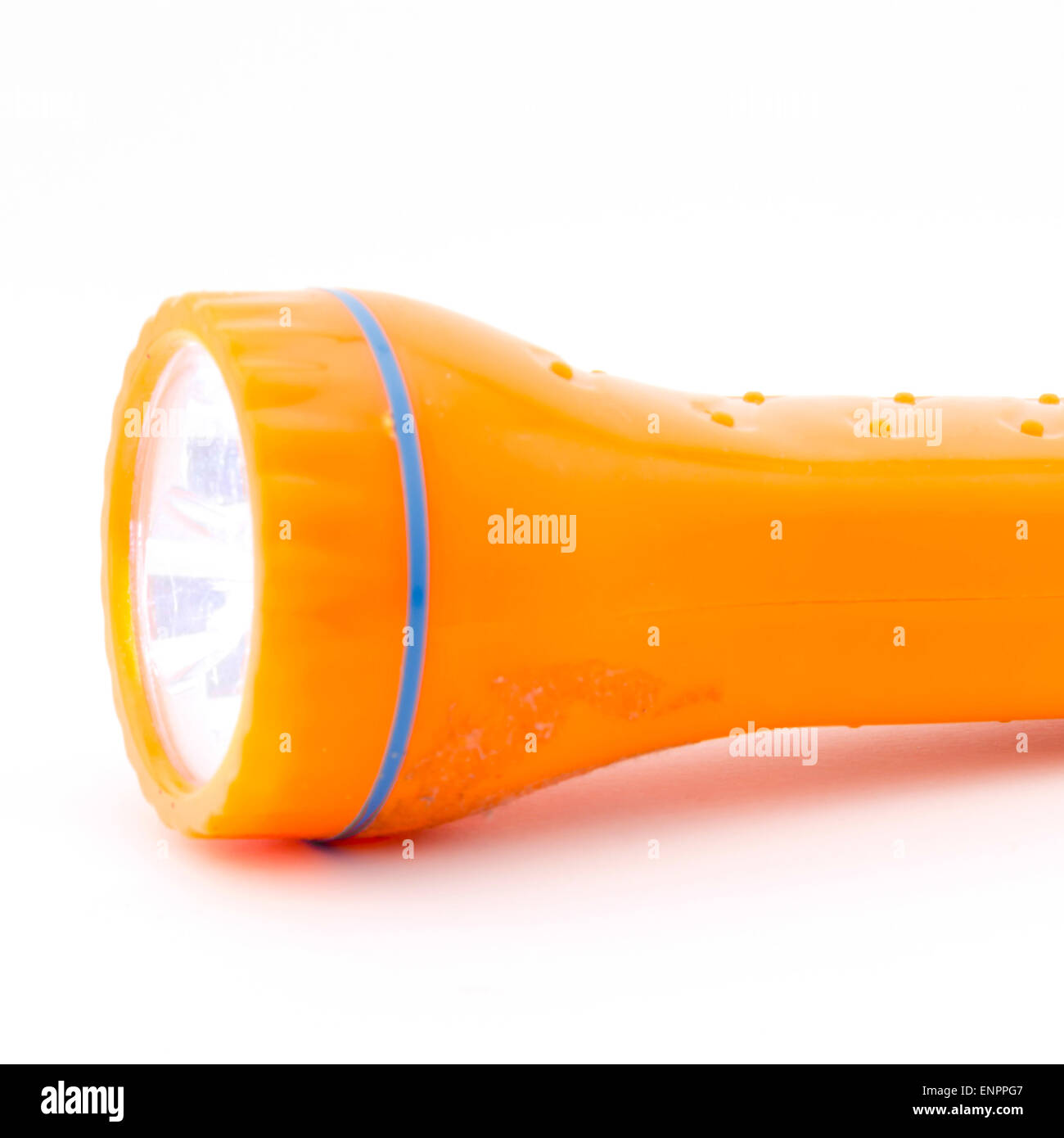 orange flashlight isolated on white background Stock Photo - Alamy