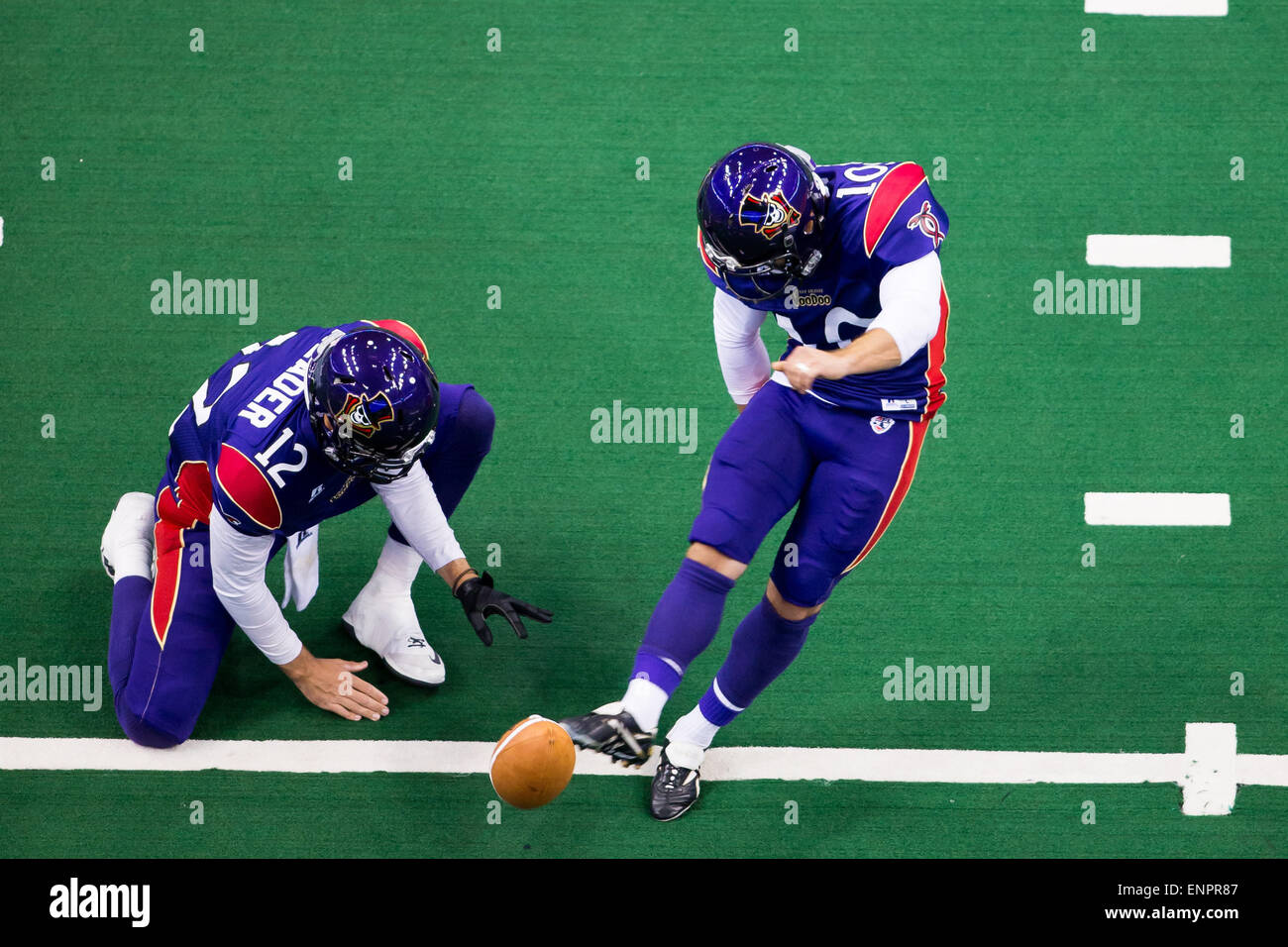 New Orleans, LA, USA. 9th May, 2015. New Orleans VooDoo qb Brian Reader ...