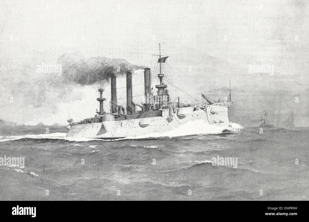 Trial trip of the United States Armored Cruiser Brooklyn, 1890s Stock ...