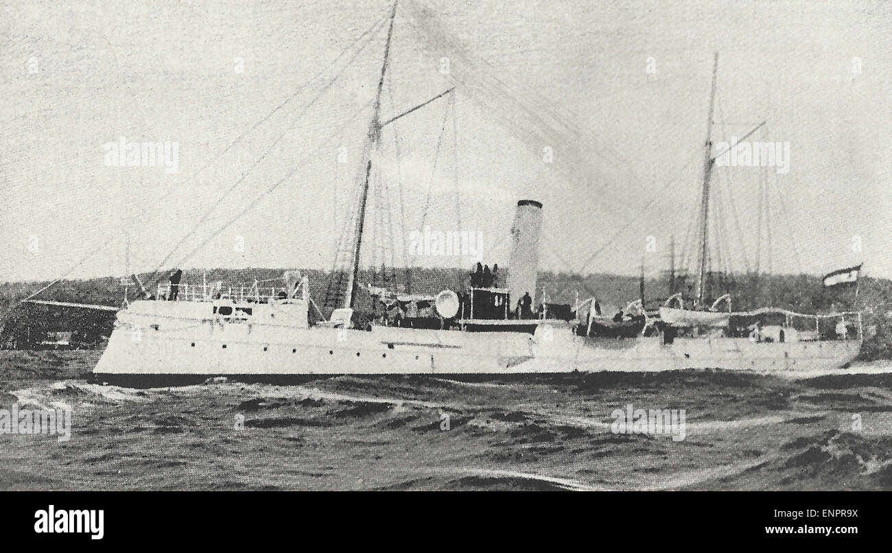 The Spanish Torpedo Gunboat Neuva Espana, shortly before the Spanish ...