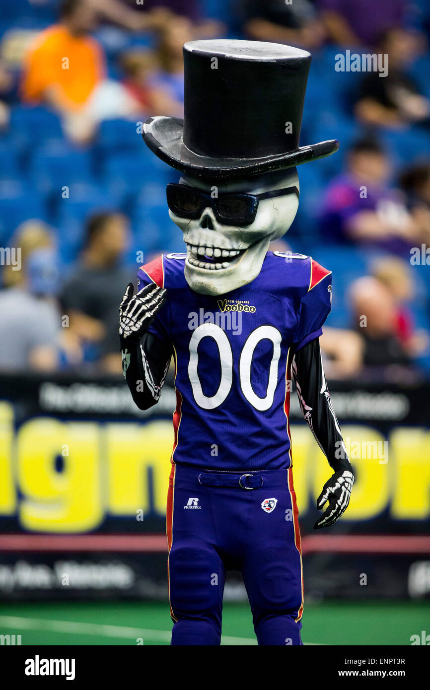 New Orleans, LA, USA. 9th May, 2015. New Orleans VooDoo mascot Bones ...