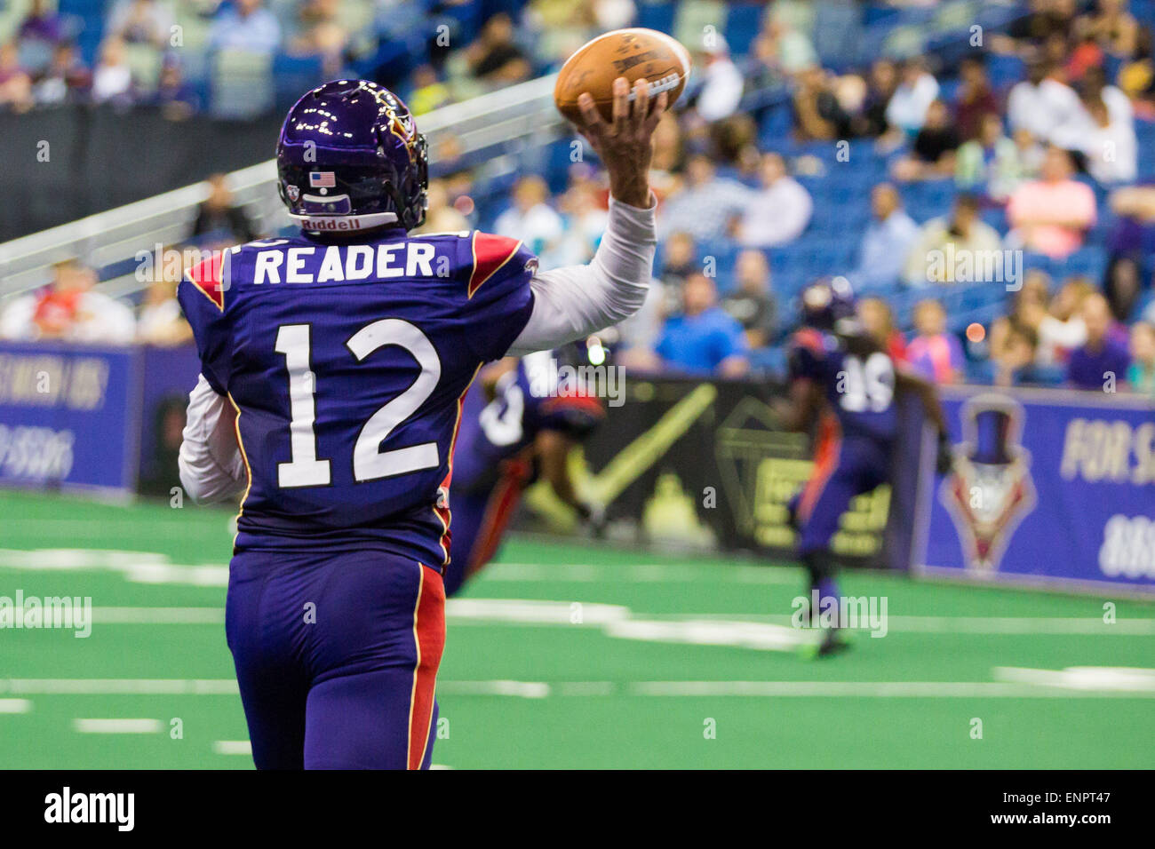 New Orleans, LA, USA. 9th May, 2015. New Orleans VooDoo qb Brian Reader ...