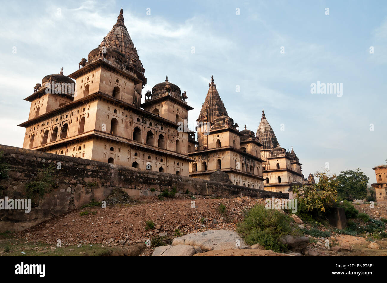 Group of Cenotaphs along the river Betwa in Orchha. Madhya Pradesh ...