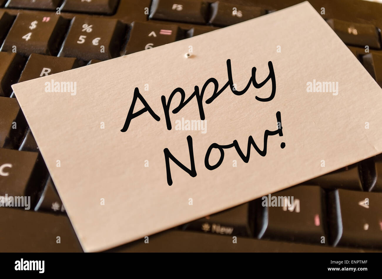 Apply Now Concept on black keyboard Stock Photo - Alamy