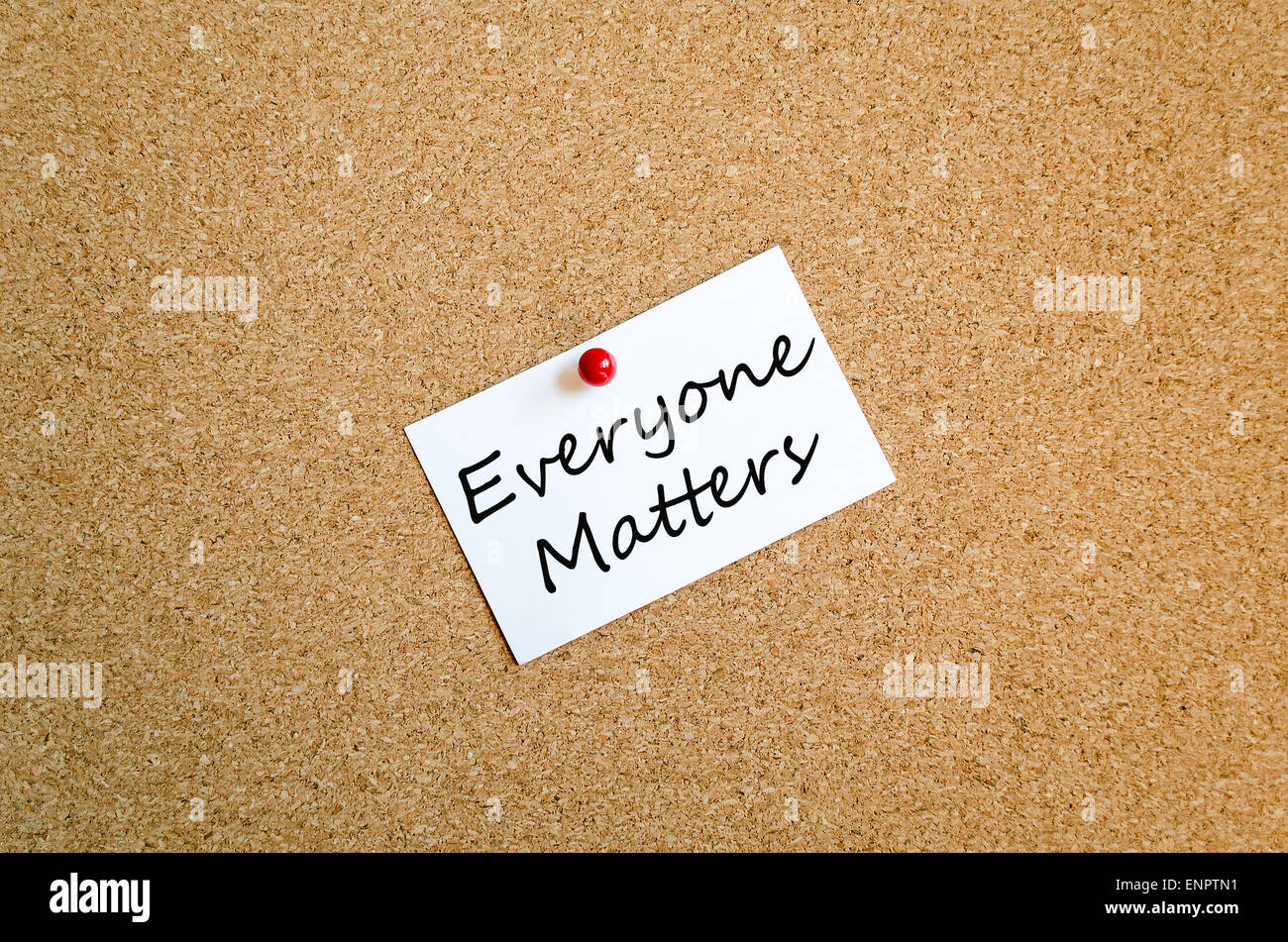 Sticky Note On Cork Board Background everyone matters concept Stock ... Sticky Note On Cork Board Background everyone matters concept Stock ...