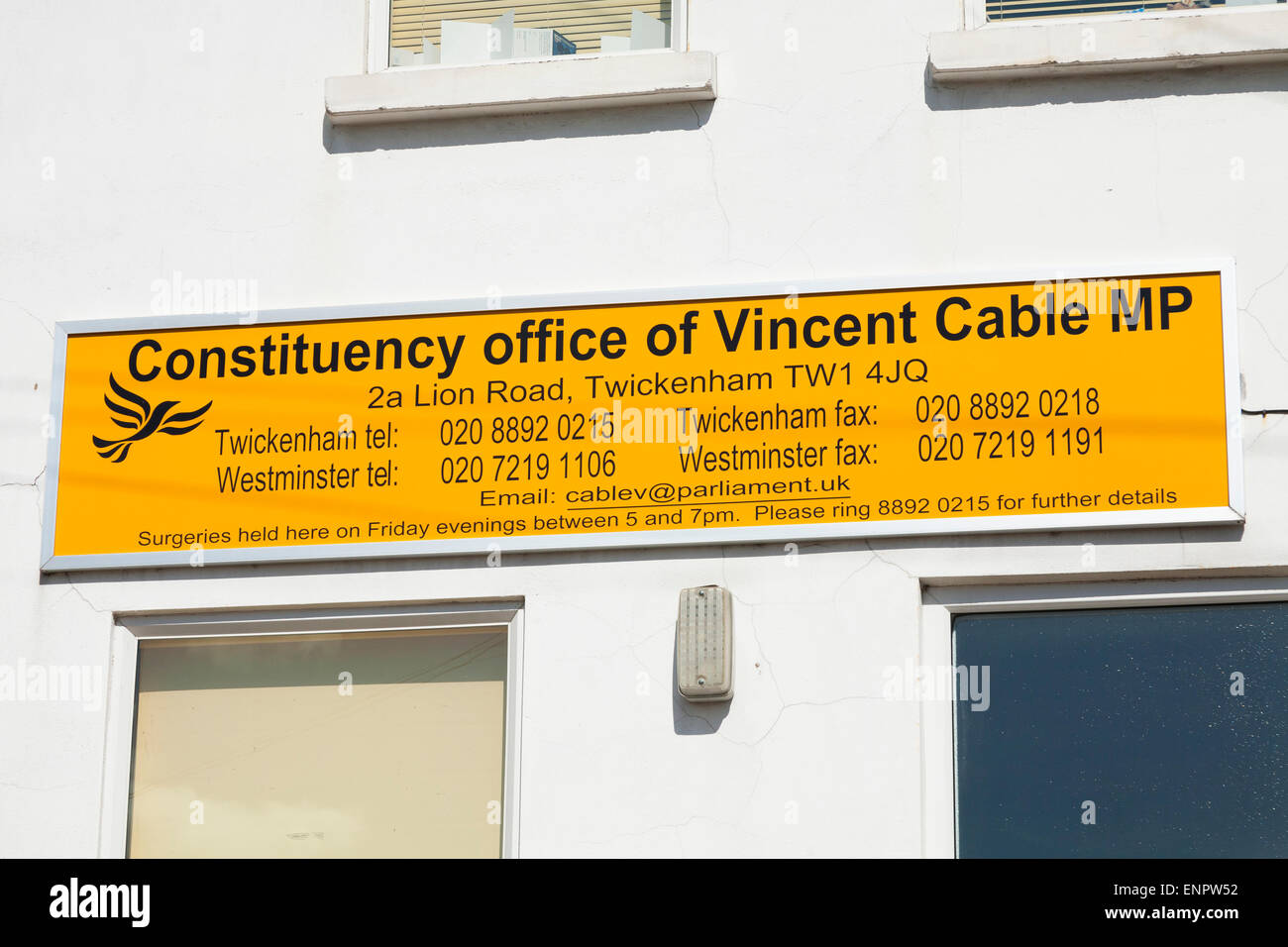 Constituency office and General Election posters / poster for Dr Vince ...
