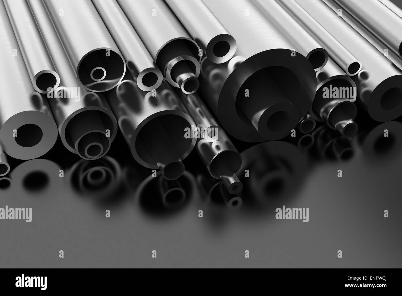 Steel Profiles on black background Stock Photo - Alamy