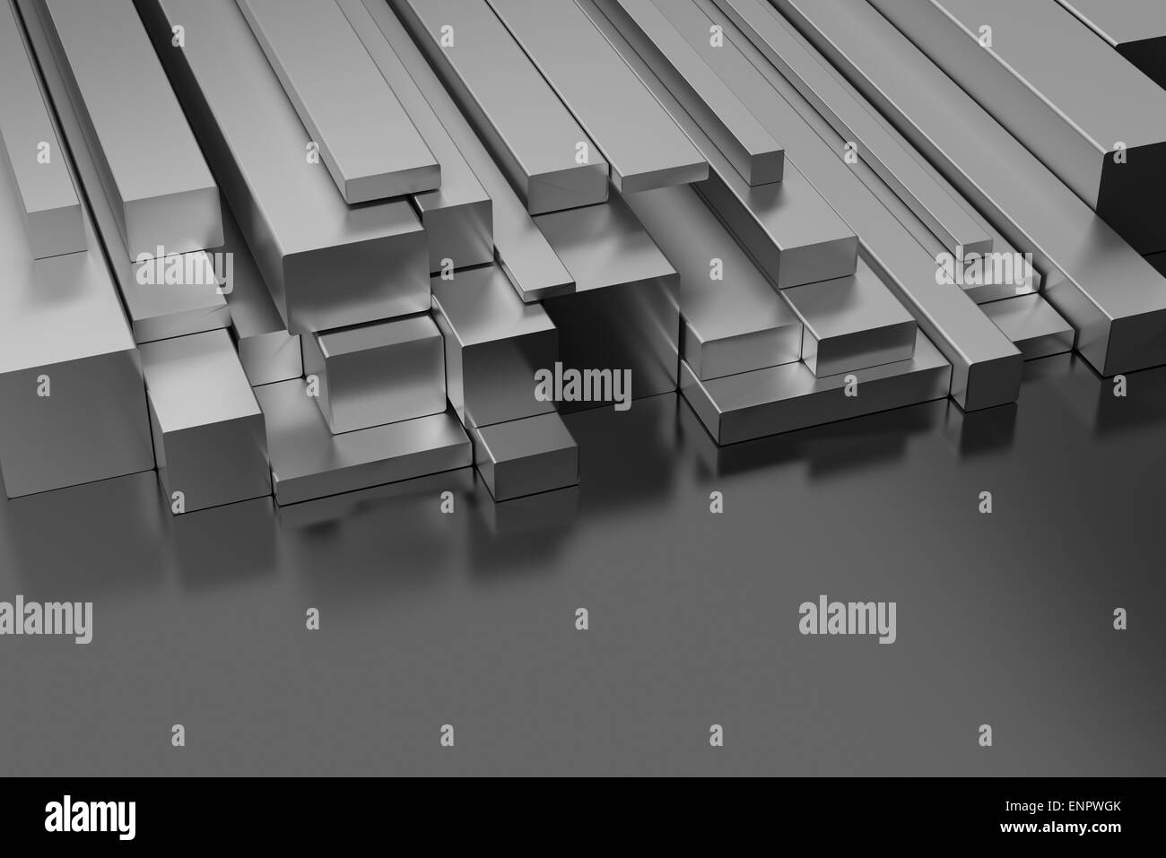 Steel Profiles on black background Stock Photo - Alamy