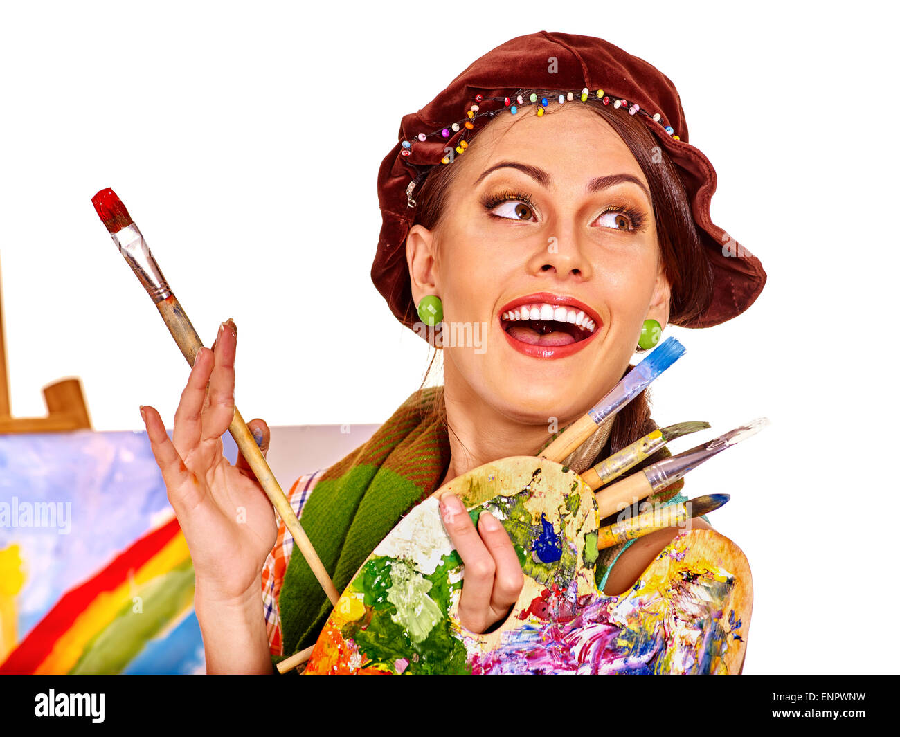 Female artist at work Stock Photo - Alamy