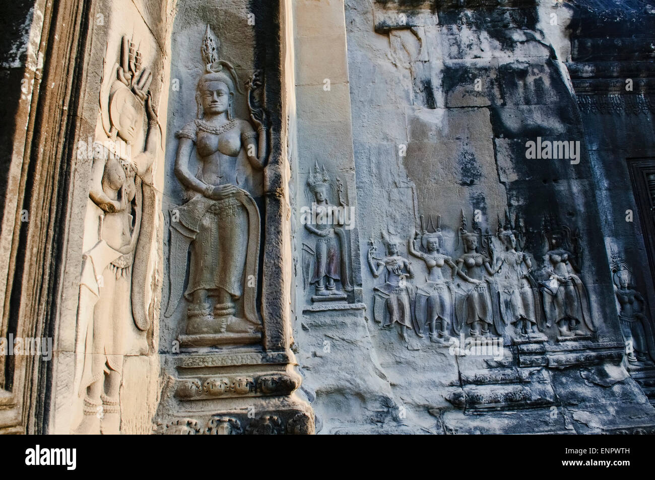 Khmer Tep Apsara Dancing Sculptures in Angkor Wat Stock Photo - Alamy
