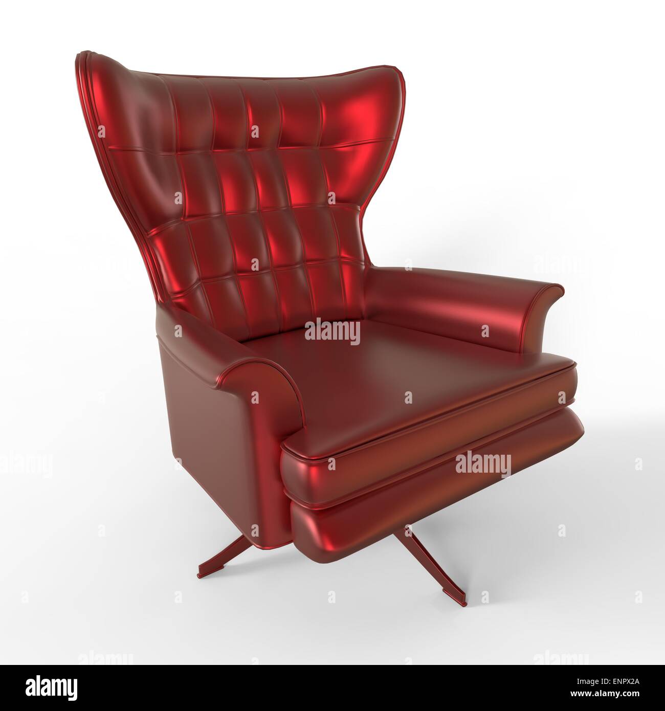 Chair red metallic colors Isolated on white background Stock Photo - Alamy