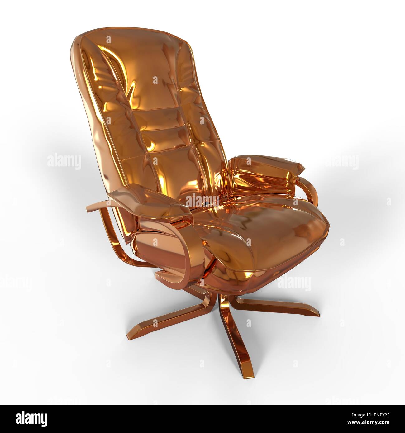 Chair gold metallic colors Isolated on white background Stock Photo - Alamy