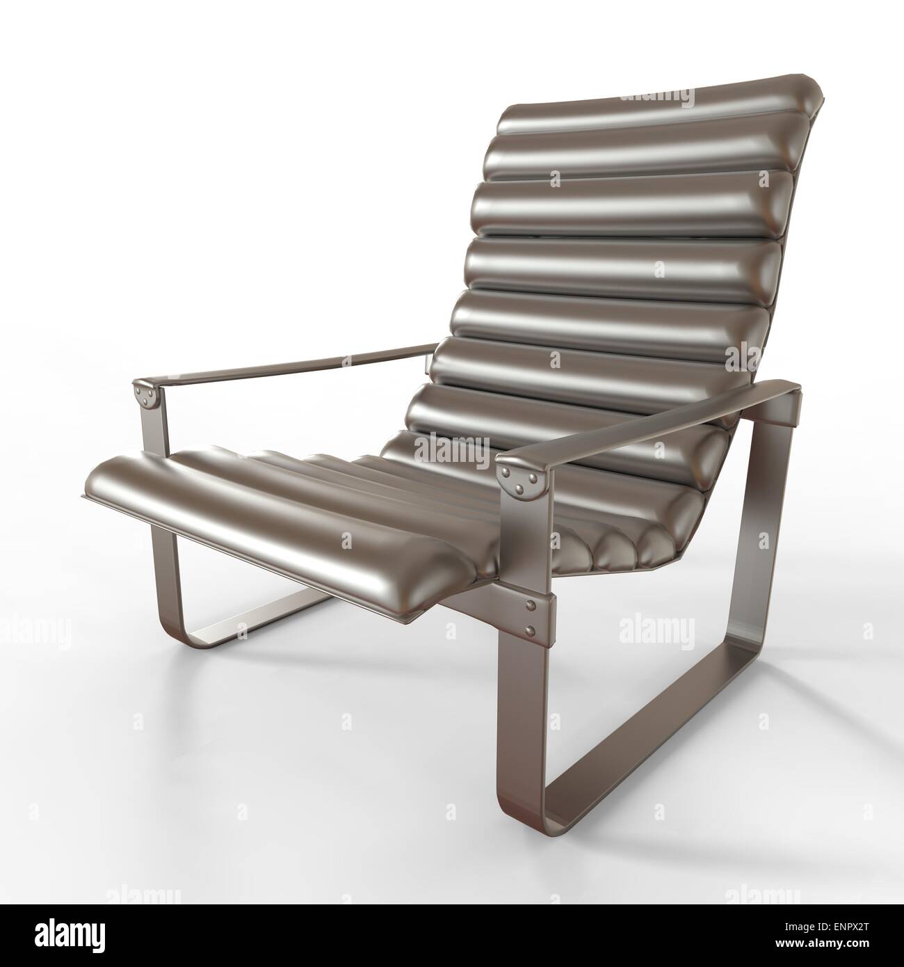 Office chair silver metallic colors Isolated on white background Stock ...