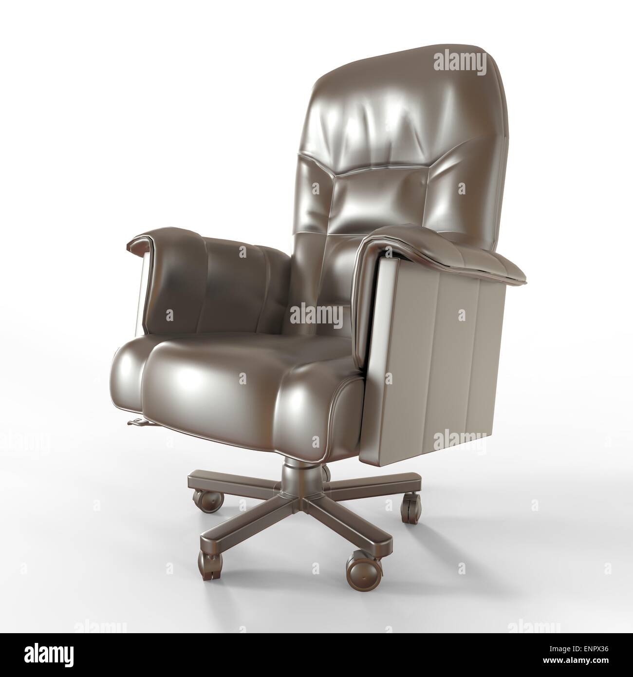 Office chair silver metallic colors Isolated on white background Stock ...