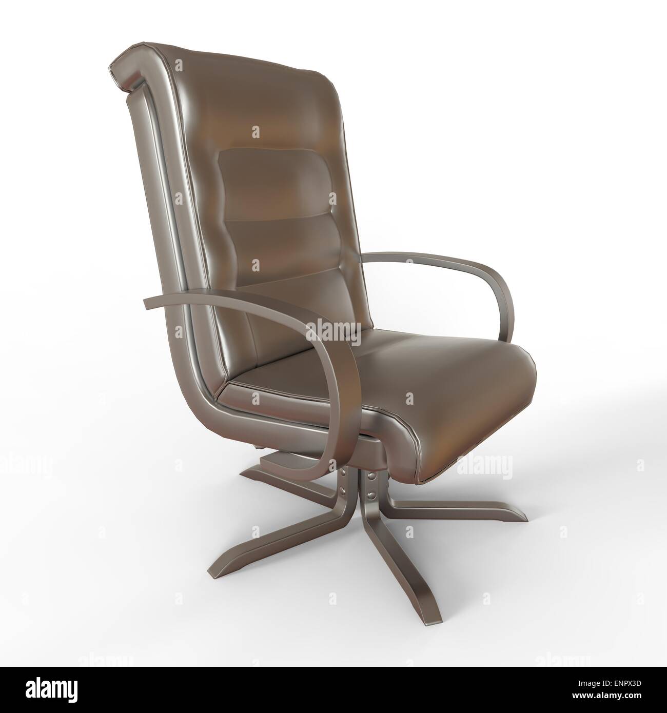 Office chair silver metallic colors Isolated on white background Stock ...