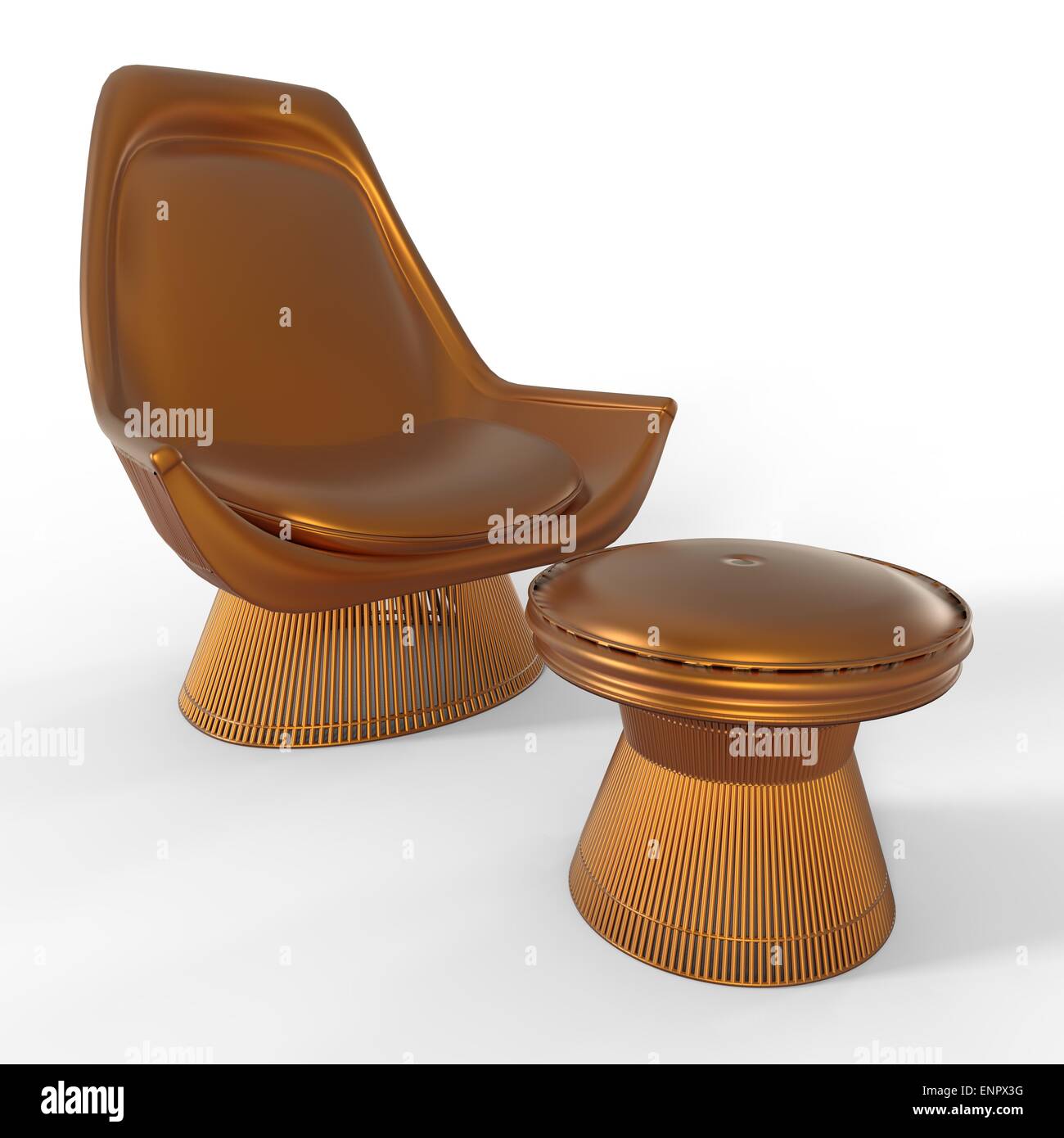 Chair gold metallic colors Isolated on white background Stock Photo - Alamy