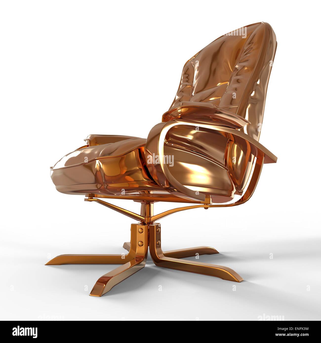 Chair gold metallic colors Isolated on white background Stock Photo - Alamy
