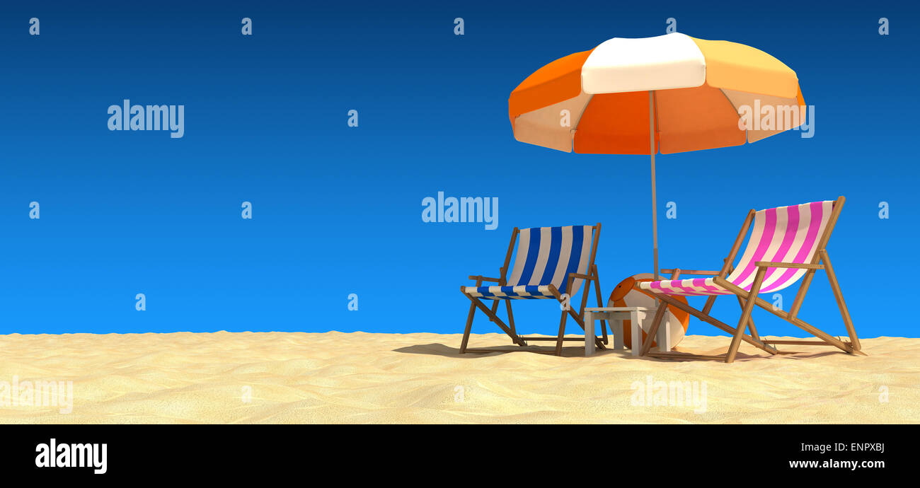 Enjoying The Beach Stock Photo - Alamy