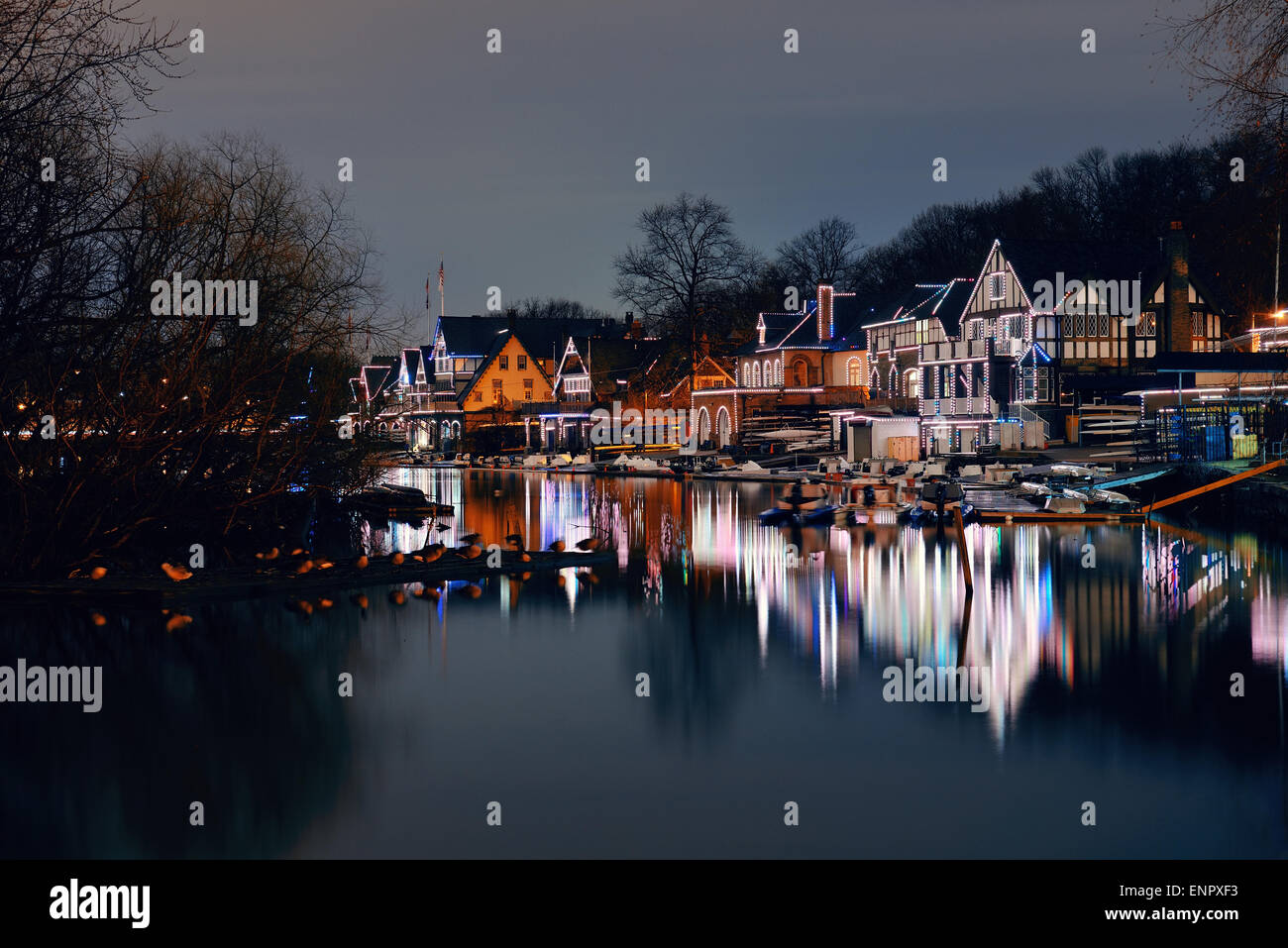 Boathouse Row in Philadelphia as the famous historical landmark Stock ...