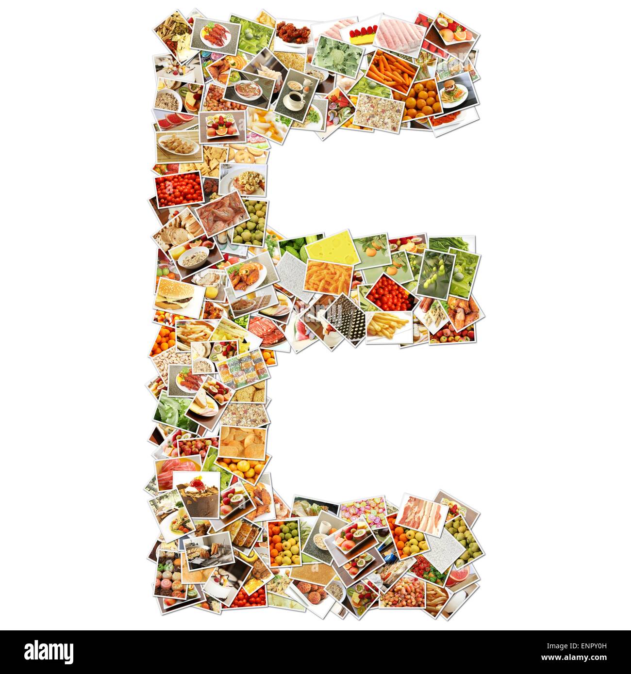 Letter E Uppercase Font Shape Alphabet Collage Stock Photo - Alamy